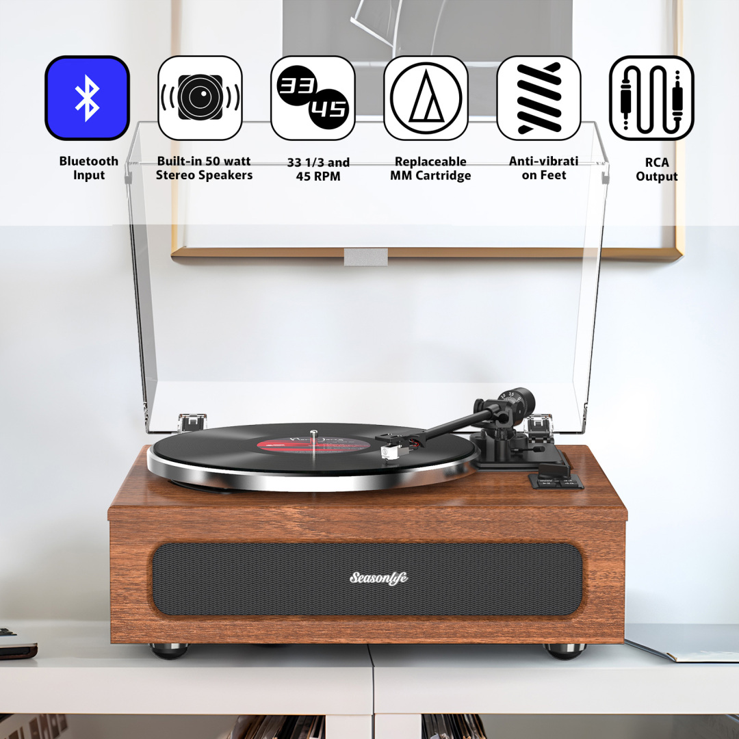 Wireless Bluetooth Turntable & Record Players for Beginner | RetroLife ...