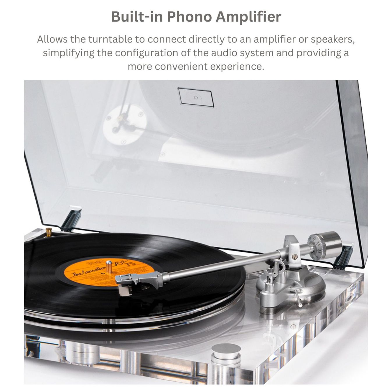 Bluetooth Output Turntable with MM Cartridge & Adjustable Counterweigh ...