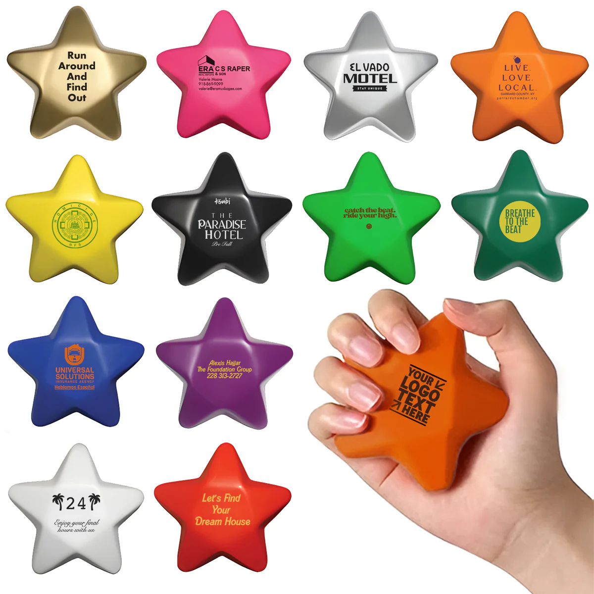 Wholesale Custom Star Shape Pu Foam Stress Ball with Your Logo Stress