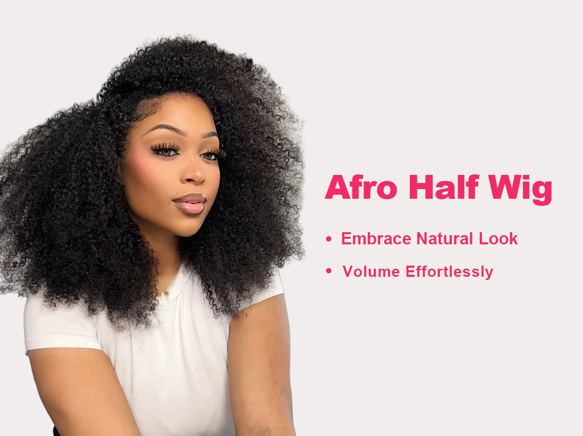Afro Half Wig: Embrace Natural Look And Volume Effortlessly