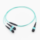 12-Fiber 1x MPO to 2x MPO Y Splitter Cable OM3 Multimode Fiber Cable