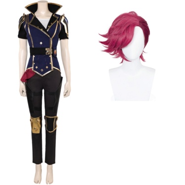 Arcane: League of Legends Season 2 Vi Blue Uniform Outfits Halloween ...
