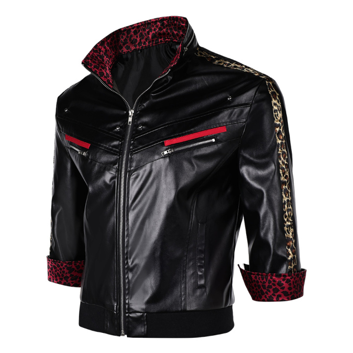 Final Fantasy VII Remake Leslie Kyle Leather Jacket Halloween Carnival ...