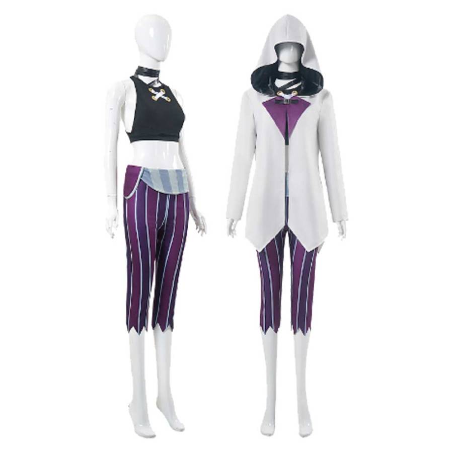 Arcane: League of Legends Season 2 Jinx White Cloak Set Halloween ...