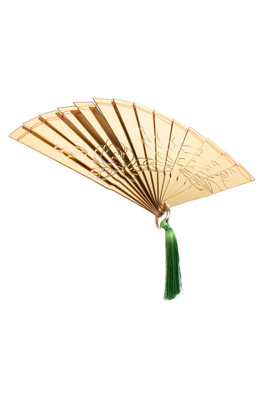 Demon Slayer Douma Cosplay Golden Lotus Plastic Arcylic Folding Fans H