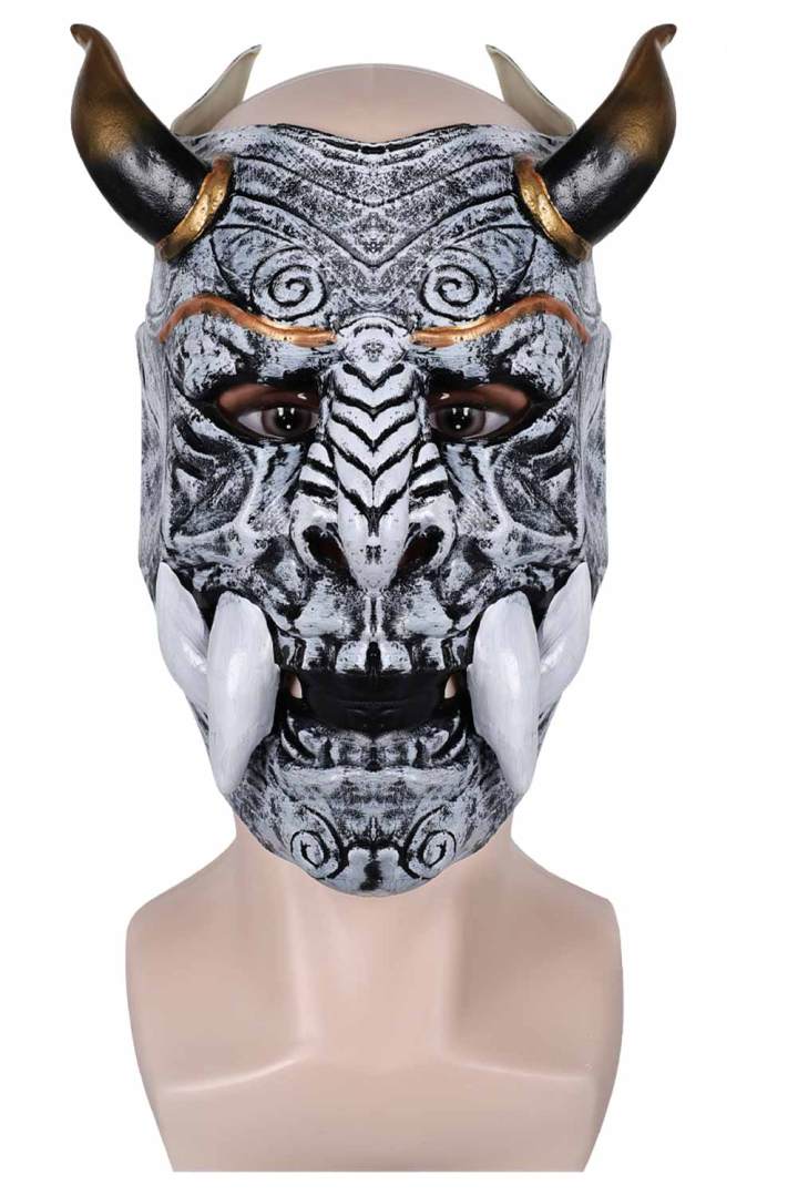 Japanese Devil Hannya Face Cosplay Latex Masks Helmet Masquerade ...