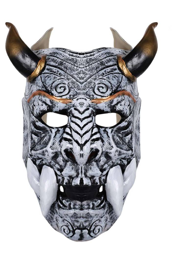 Japanese Devil Hannya Face Cosplay Latex Masks Helmet Masquerade ...