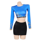 Kpop Demon Hunters Zoey Blue Top Pants Set Gala Outfits Halloween ...