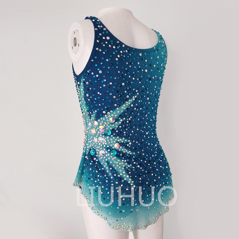 LIUHUO Rhythmic Gymnastics Leotards Artistics Tight Blue Stage ...