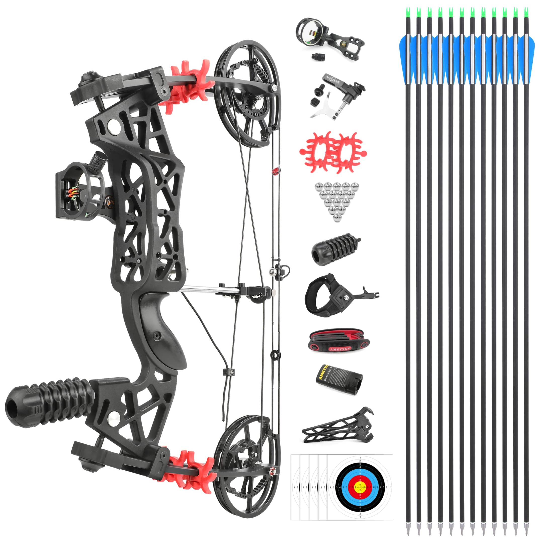 Nighthawk Archery Steel Ball Dual-use Compound Bow 40-65lbs Hunt RH LH