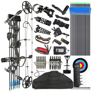 JUNXING M193 Compound Hunting Bow Package for Adults 0-70 lbs