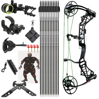 Zhuyue 45-75 LBS Adjustable Compound Bow | 350 FPS IBO Speed, 80% Let-Off