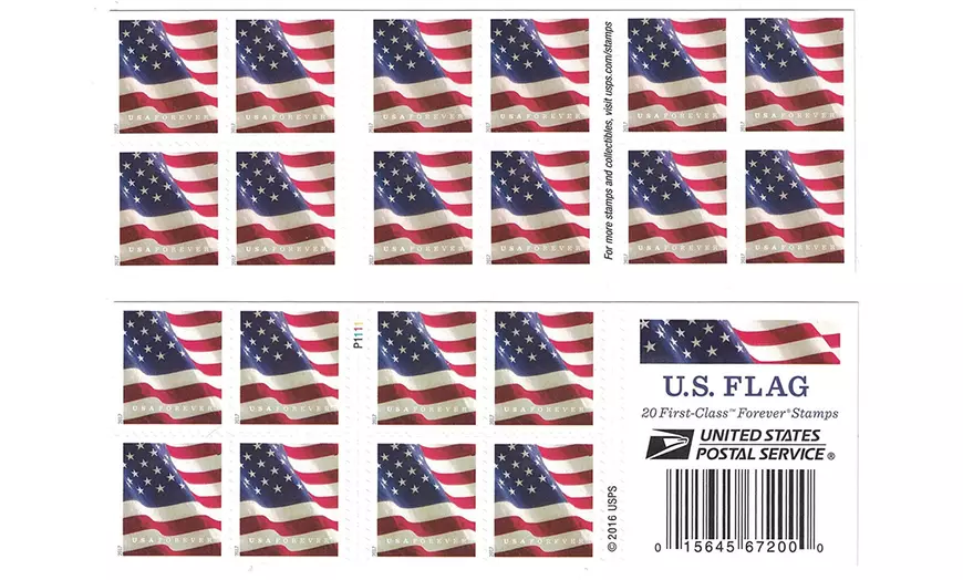 U.S. Flag 2017 USPS Forever Stamps Book of 20