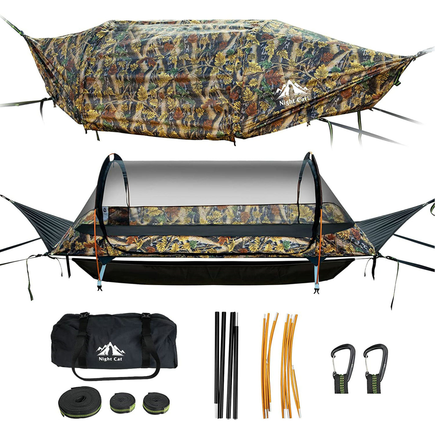 Night Cat Lay Flat Hammock Tent with Mosquito Net & Rainfly – Night Cat ...