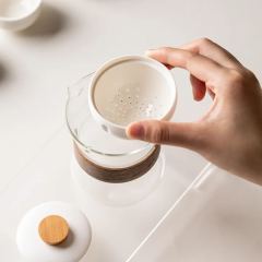 “Vortex Kit” - Heat-Resistant Glass Handled Teapot with Rotating ...