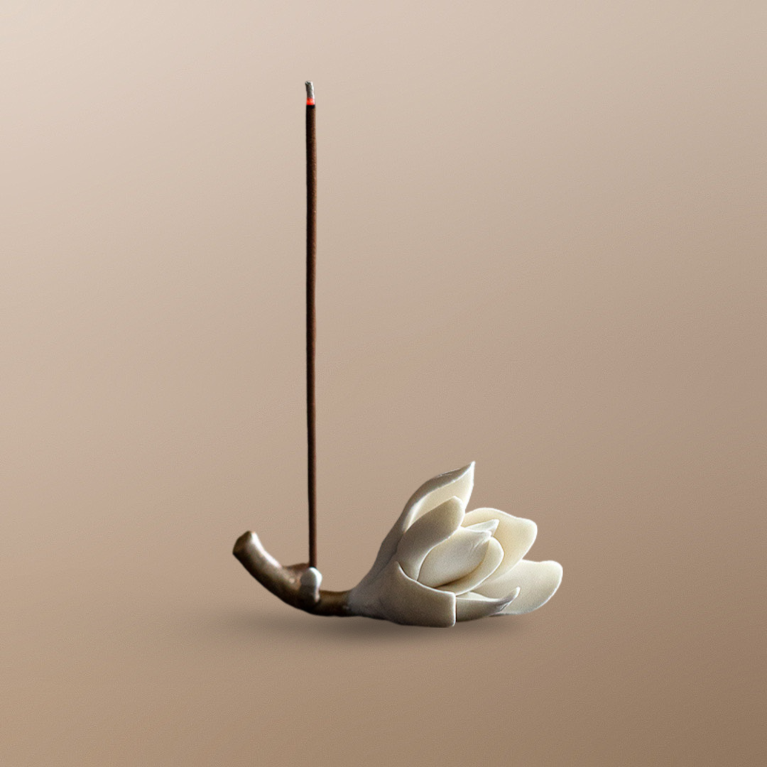 [Buy 1 Get 1 Free]“Magnolia” - Handmade Ceramic Incense Holder/Stand ...