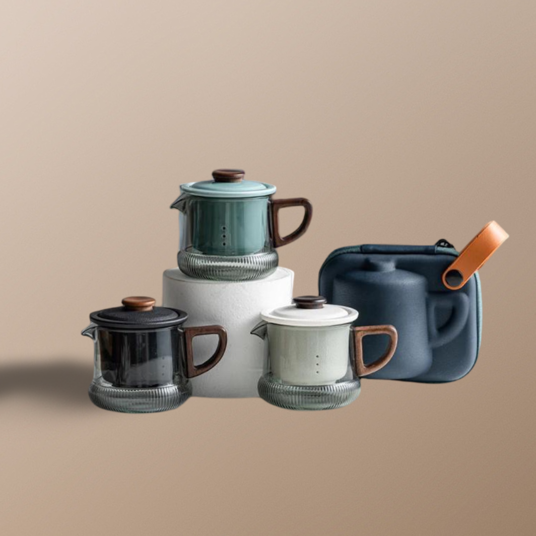 "Reunion" - Handmade Portable Tea Set with Case for Three-TeaTsy ...