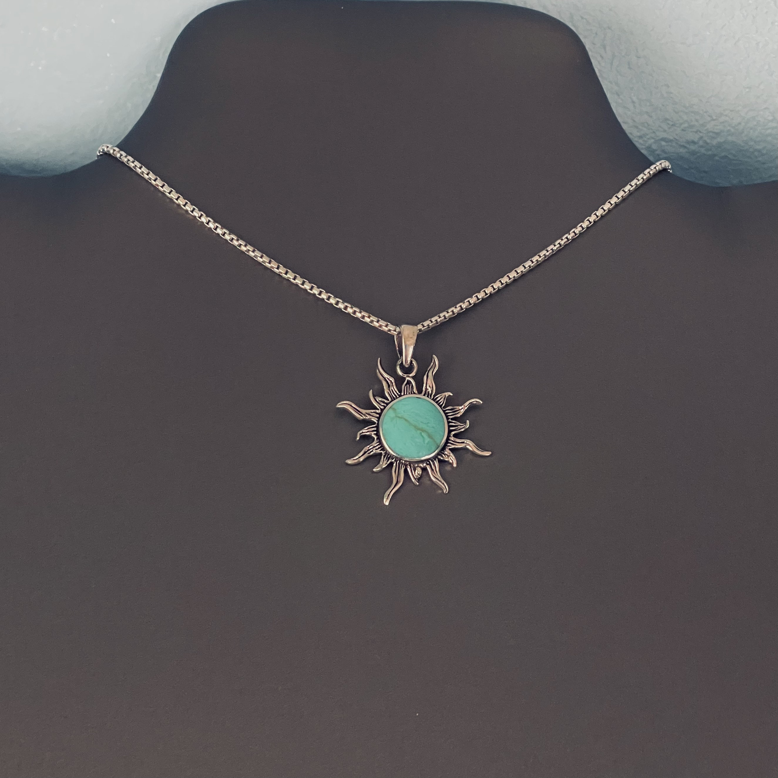 BLACK FRIDAY SALE 60% OFF Turquoise Sun Necklace