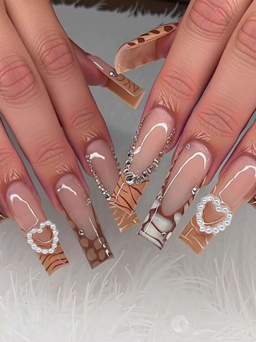 Wild Hearts Brown Nails