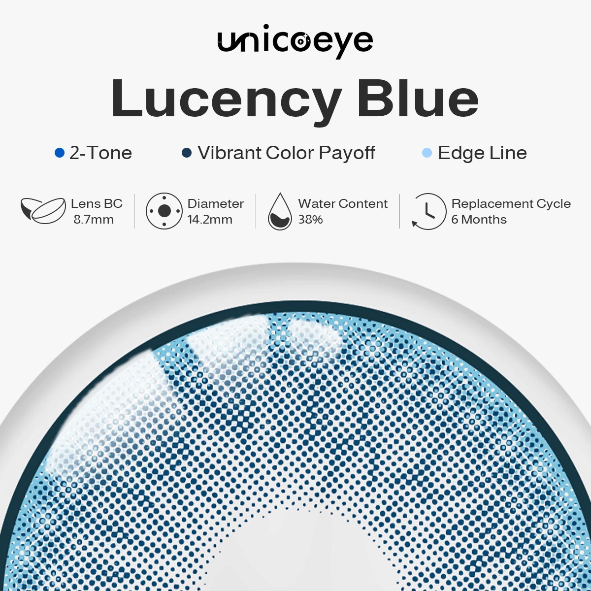 Lentes de contacto Lucency Blue de 6 meses