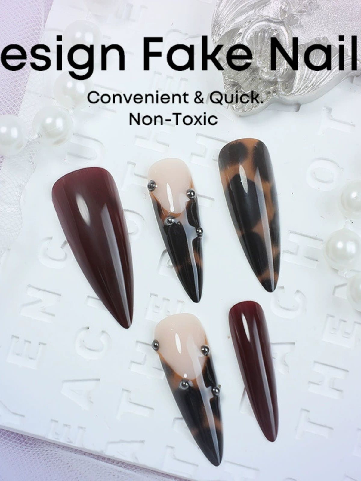 Honey Leopard Brown Nails