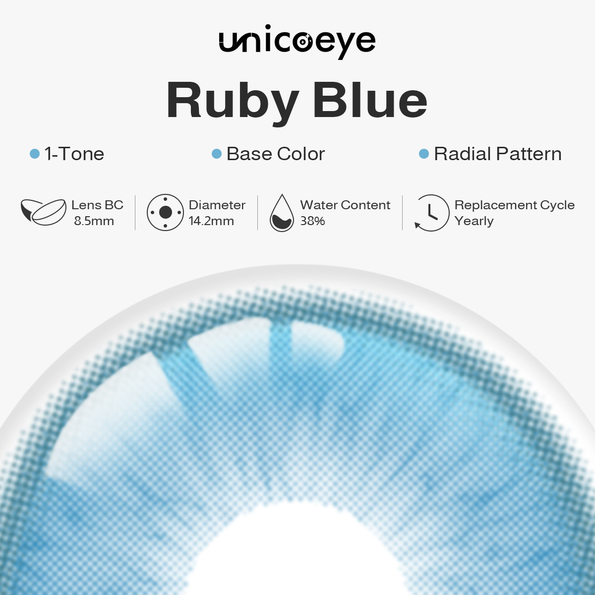 Ruby Blue Yearly Contact Lenses