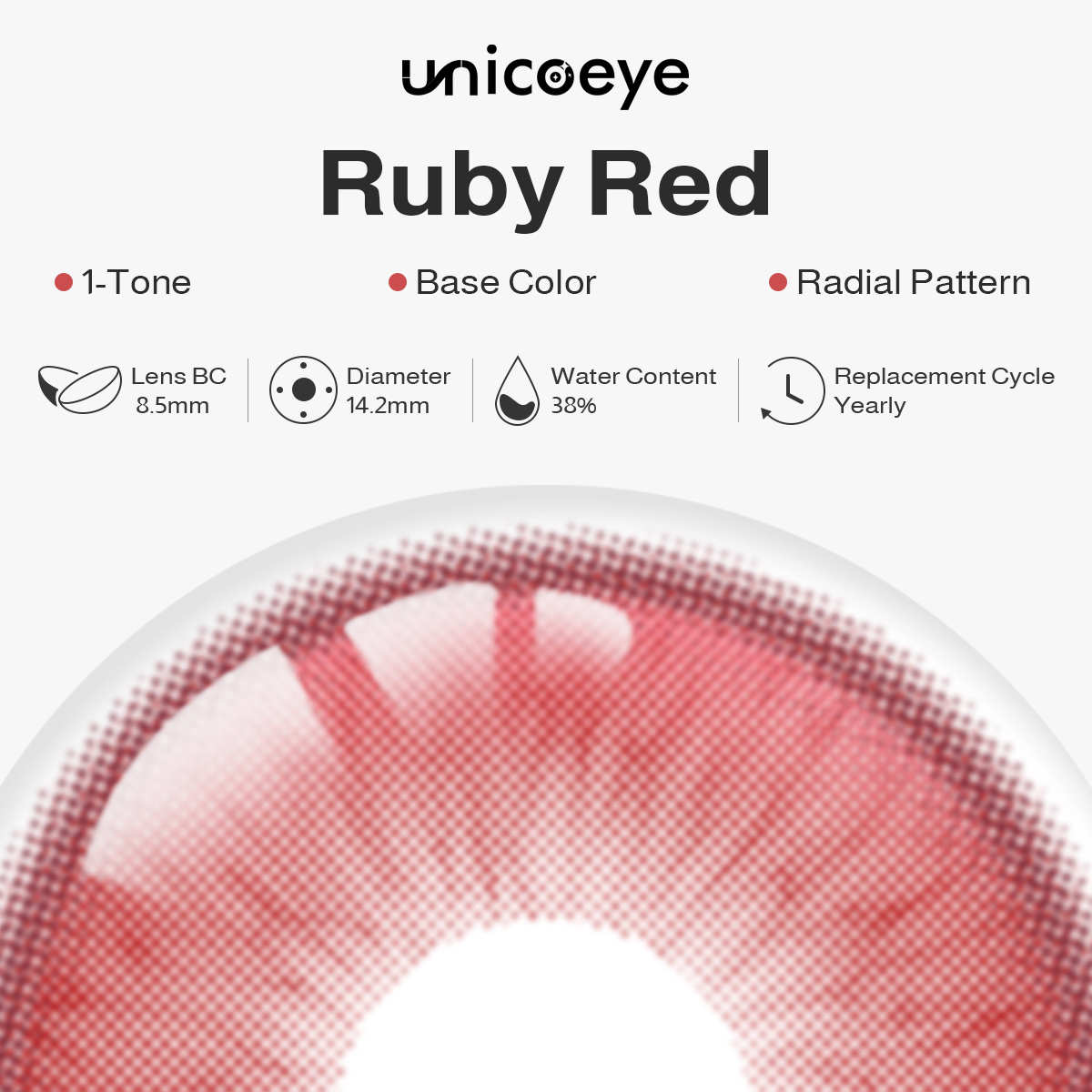 Ruby Red Yearly Contact Lenses