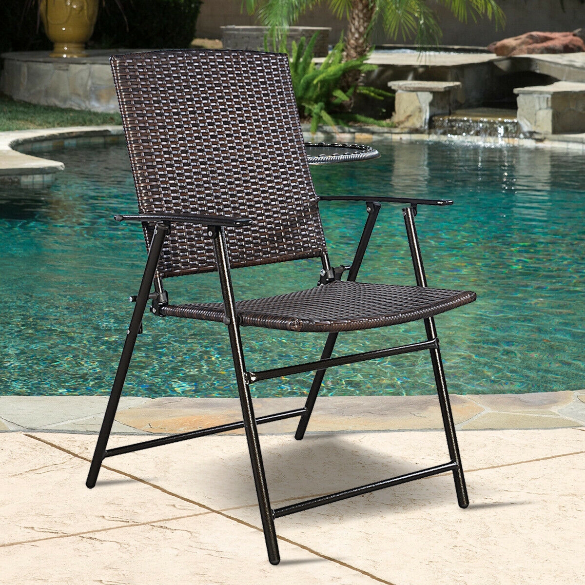 4 PCS Rattan Folding Chair