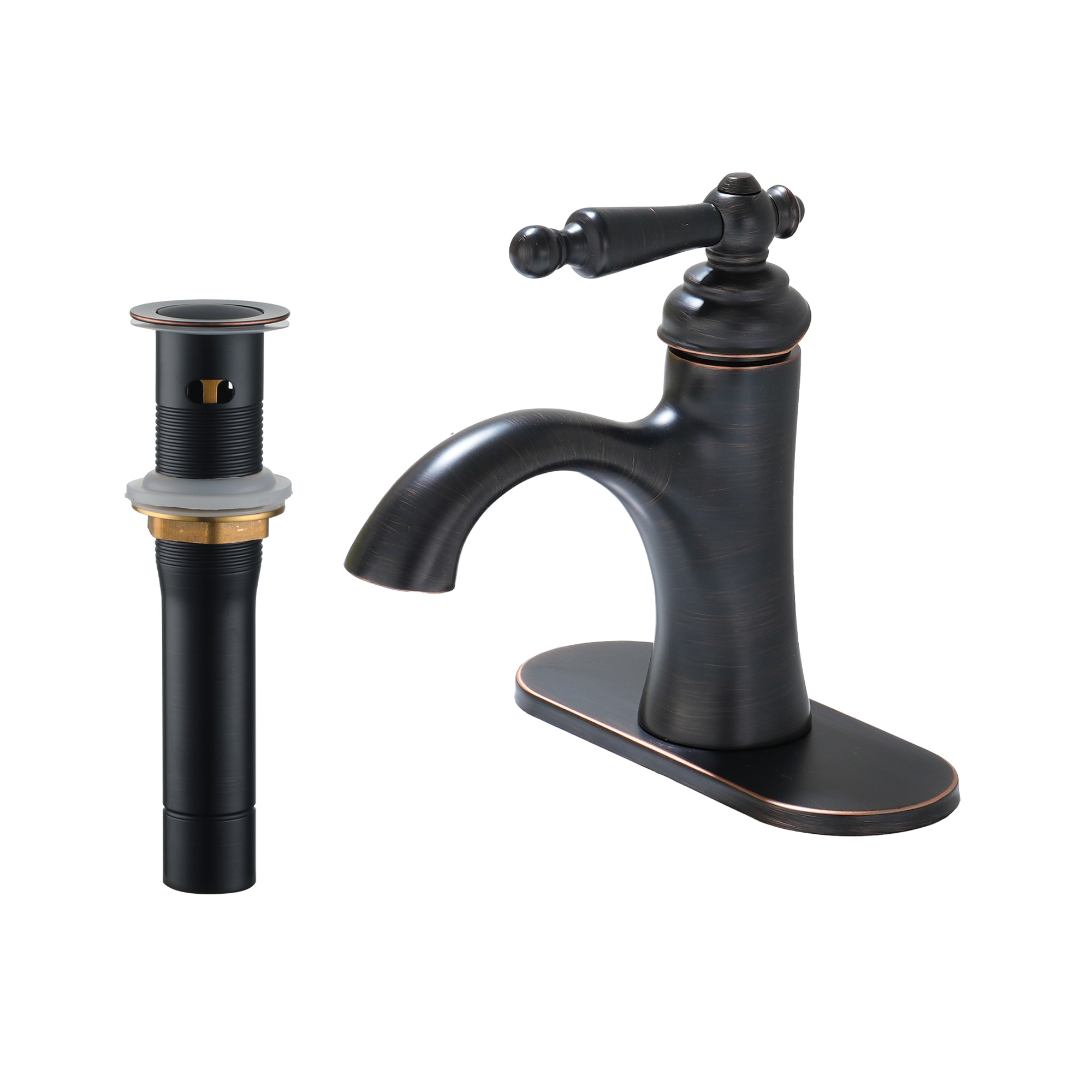 1.2 GPM Single Handle Single Hole Vessel Bathroom Faucet with Deckplat