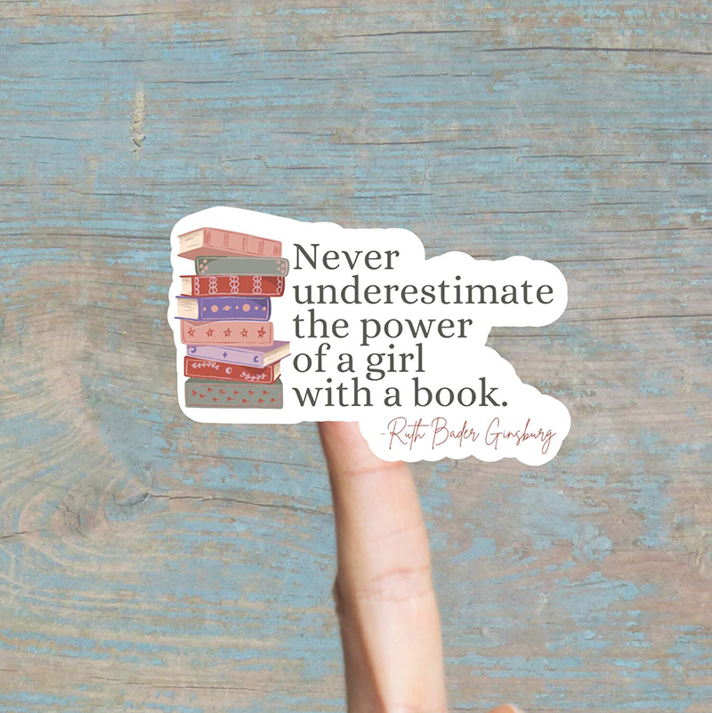 Never Underestimate The Power Of A Girl With A Book Teacher Stickers ...