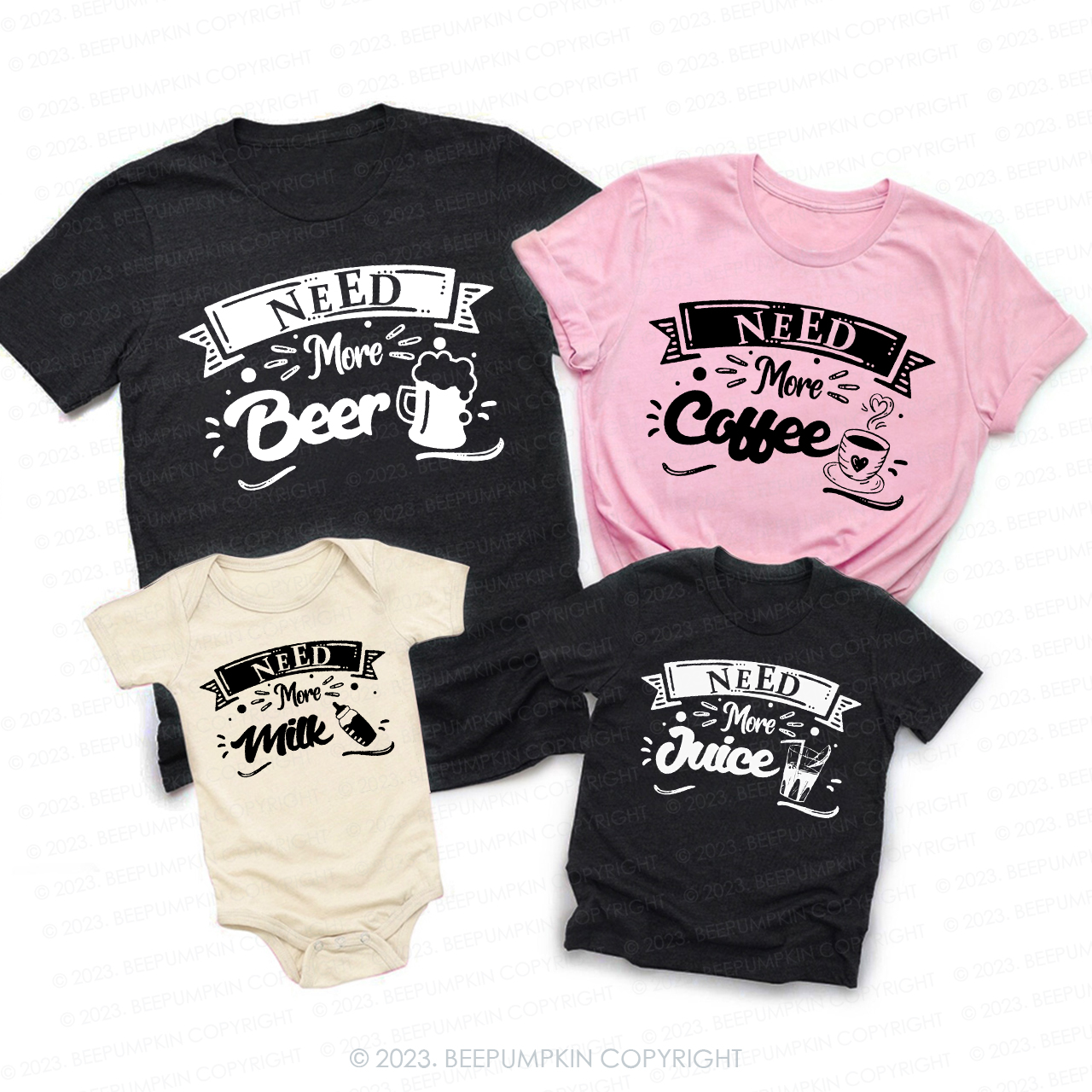 Need More Beer Coffee Family Matching Shirts Sale-Beepumpkin™