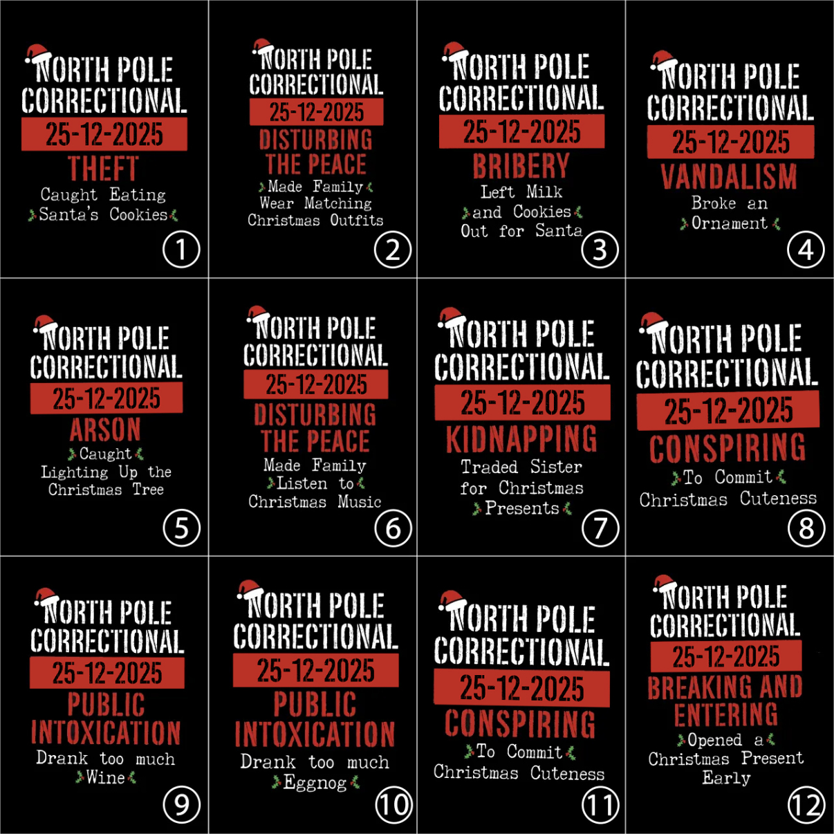 Funny Group Christmas North Pole Correctional Matching T-shirts Beepum ...
