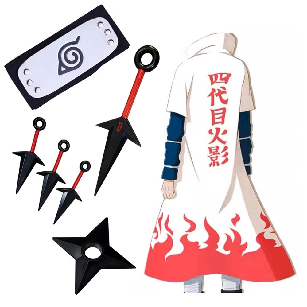 Naruto Cosplay 4th Yondaime Hokage Namikaze Minato Cloak Halloween Cos