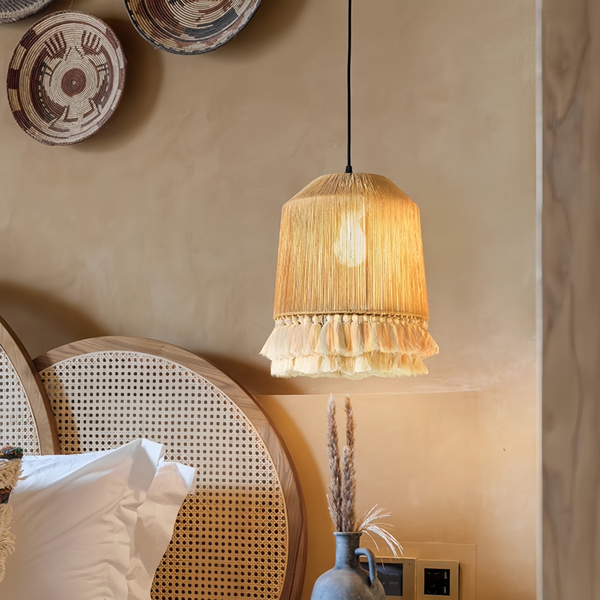 Rustic Pendant Light - Bohemian Vintage Tassel | Labpiecesign ...