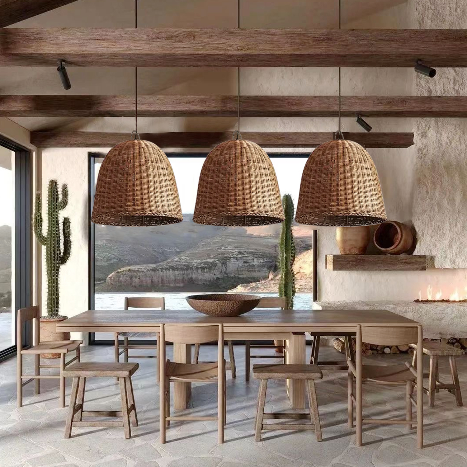 Wabi Sabi style Japanese bar table lamp retro chandelier for livingroom ...
