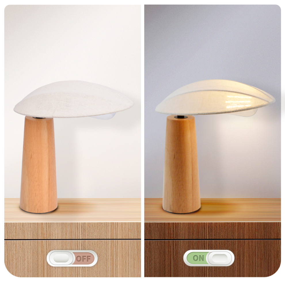Wabi-sabi Table Lamp - Simple Solid Wood Bedroom Bedside Desk ...