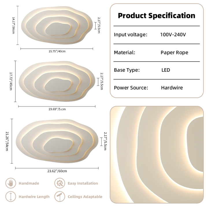 Minimalist Modern Style Irregular Round LED Ceiling Light – LabPieceSign