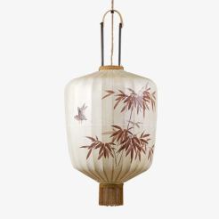 Bamboo Pattern Fabric Chinese Style Pendant Light-labpiecesign