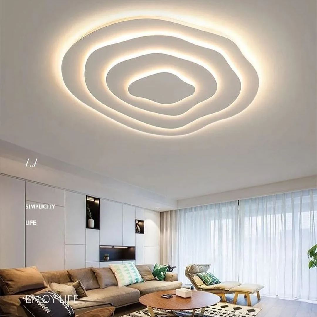 Minimalist Modern Style Irregular Round LED Ceiling Light – LabPieceSign