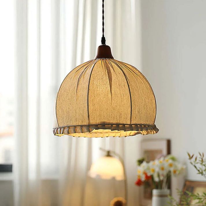 Farmhouse Pendant Light: American Pastoral Style Linen Cotton ...