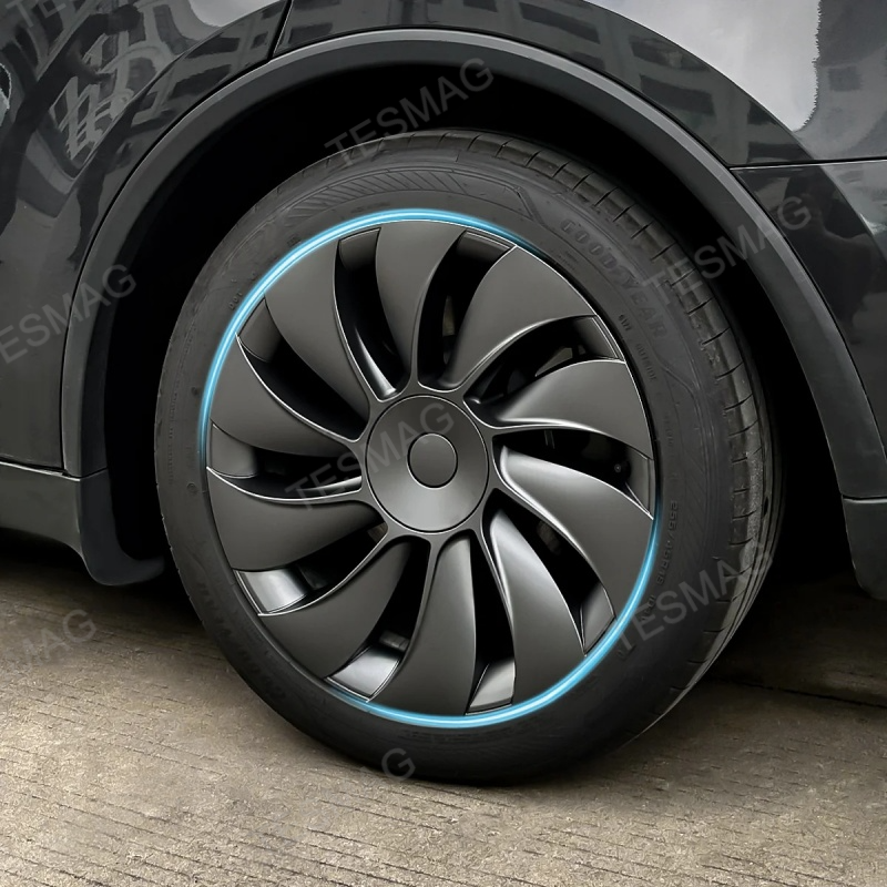 19" Spiral Spoke Crossflow Wheel Covers for Tesla Model Y Juniper 2025 ...