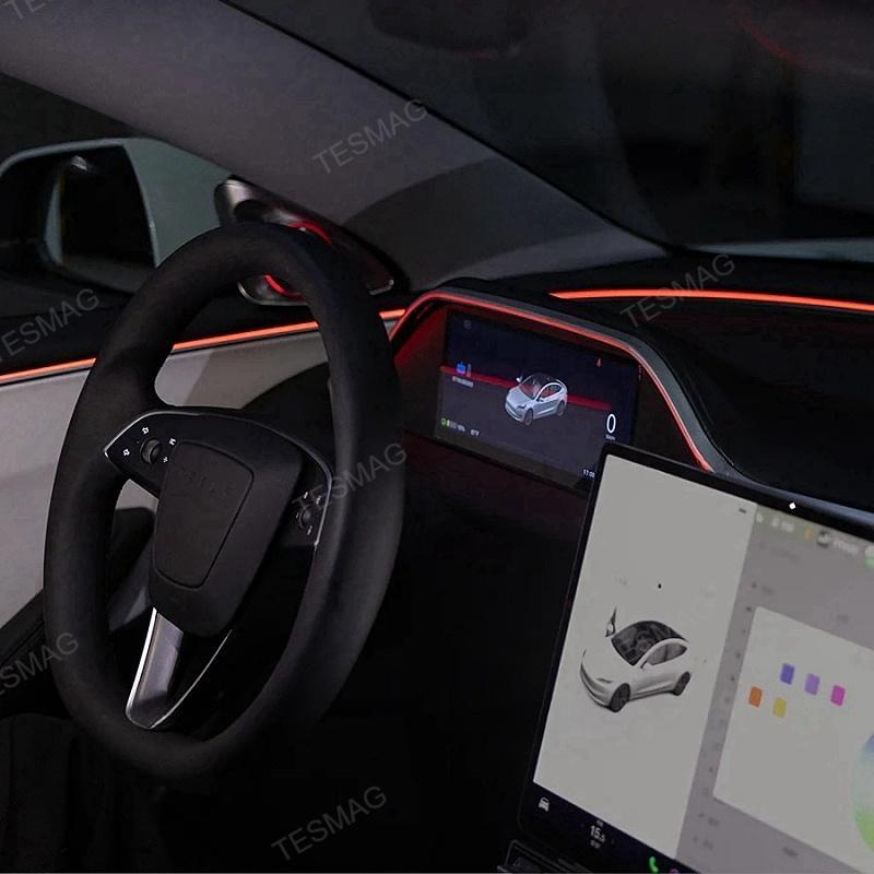 8.9-inch one-piece instrument screen with ambient lighting for the Tes ...