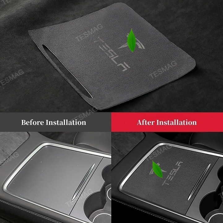 Alcantara Center Console Sliding Panel Sticker for Tesla Model 3/Y – TESMAG