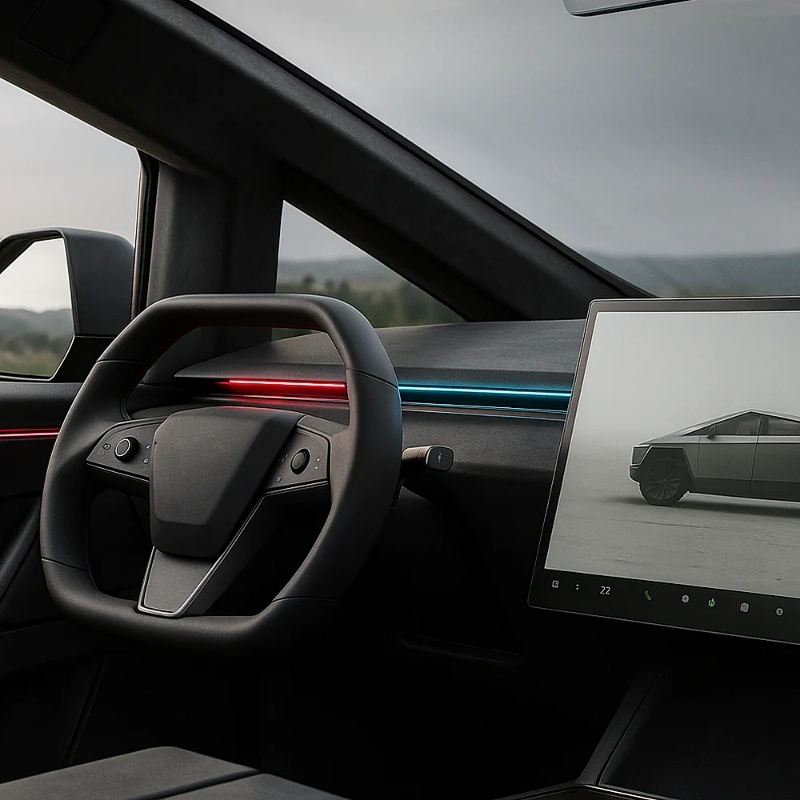 BSD Blind Spot Monitoring Ambient Lighting for Tesla Cybertruck – TESMAG