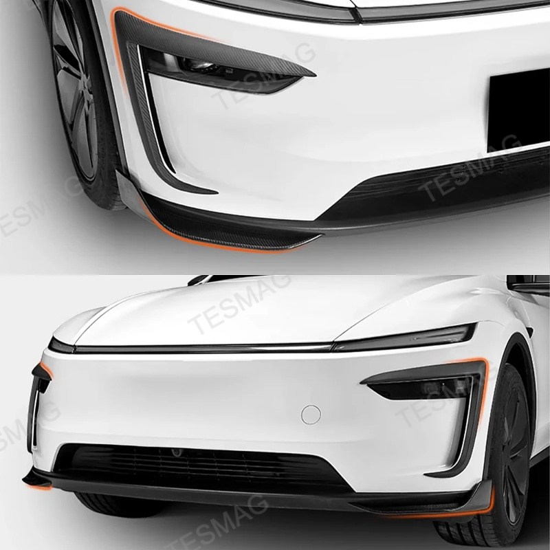 Carbon Fiber Front Fog Light Covers for Tesla Model Y Juniper 2025 ...