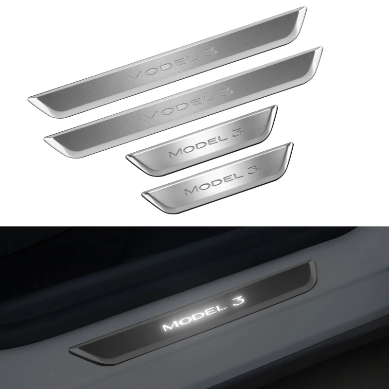 Tesla Model 3/Y LED illuminated Welcome Pedal Door Sill Protector – TESMAG