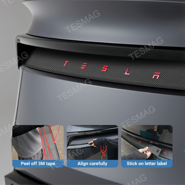 Real Carbon Fiber Tailgate Trim Strip for 2025+Tesla Model Y Juniper ...