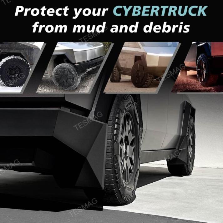 Tesla Cybertruck Mudflaps No Drilling Mud Guard – TESMAG