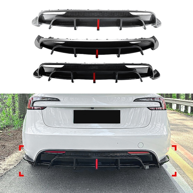 Tesla Model 3 Highland ABS Rear Bumper Diffuser with Brake Light – TESMAG