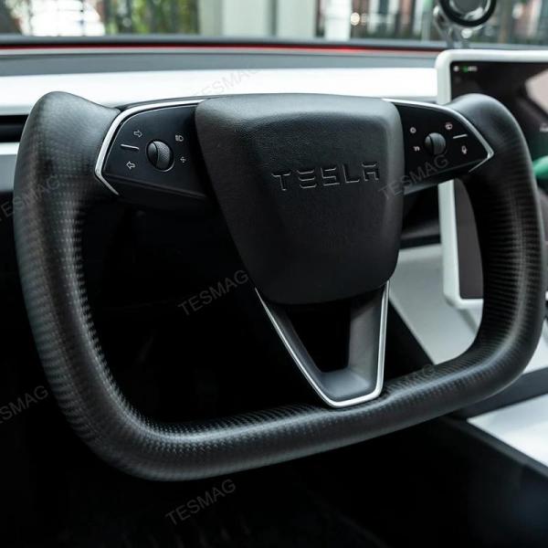 Tesla Model 3 Highland Yoke Steering Wheel With Full Real Carbon Fiber ...